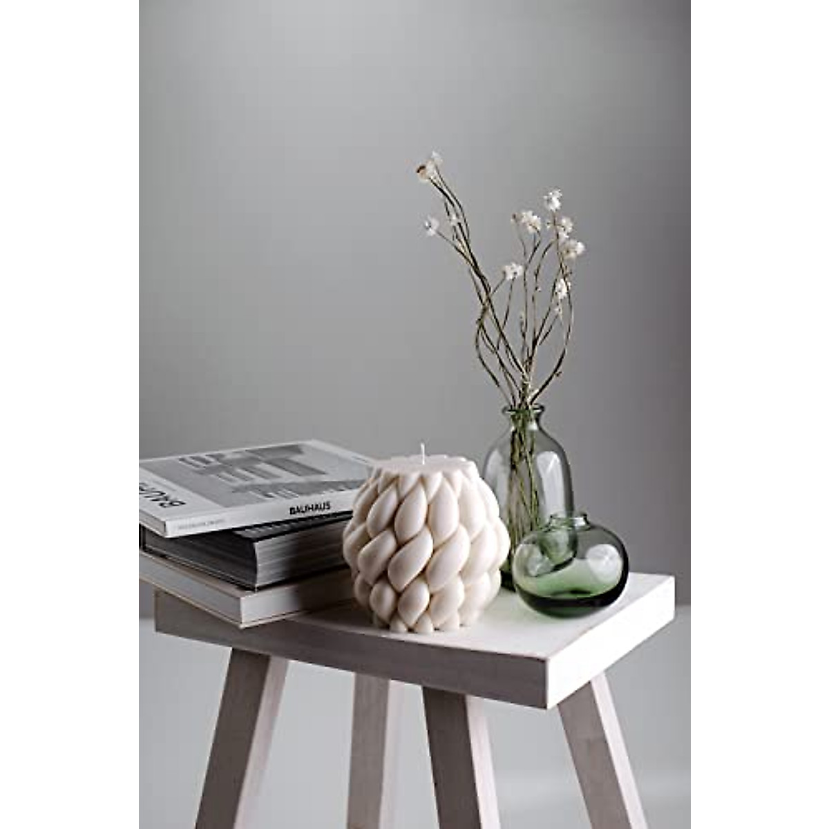 LAWA Knot Ball Candle - Handmade Twisted Scented Soy Wax Candle Elegant Aesthetic Candle Housewarming Gift Home Decor Idea White