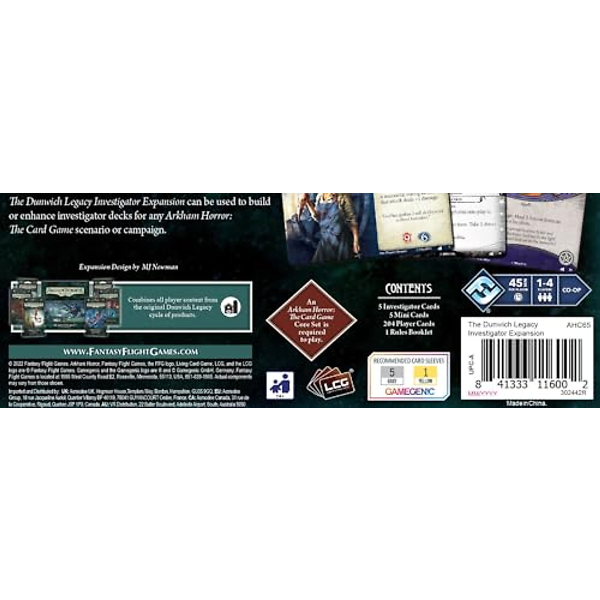 Fantasy Flight Games Arkham Horror The Card Game The Dunwich Legacy Investigator Expansion | Horror Game | Cooperative Mystery Game | Ages 14+ | 1-2 Players | Avg. Playtime 1-2 Hours | Made