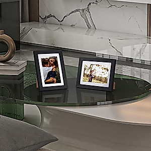 4x6 Black Picture Frame Set of 6, Multi Frames Matted to Display Photos 4x6 with Mat or 5x7 without Mat for Wall and Tabletop