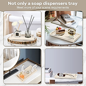 Versatile 7.4" Silicone Resin Soap Dispenser Tray for Bathroom/Kitchen/Vanity Tray, Small Tray for Countertop, Tidy Organization Solution