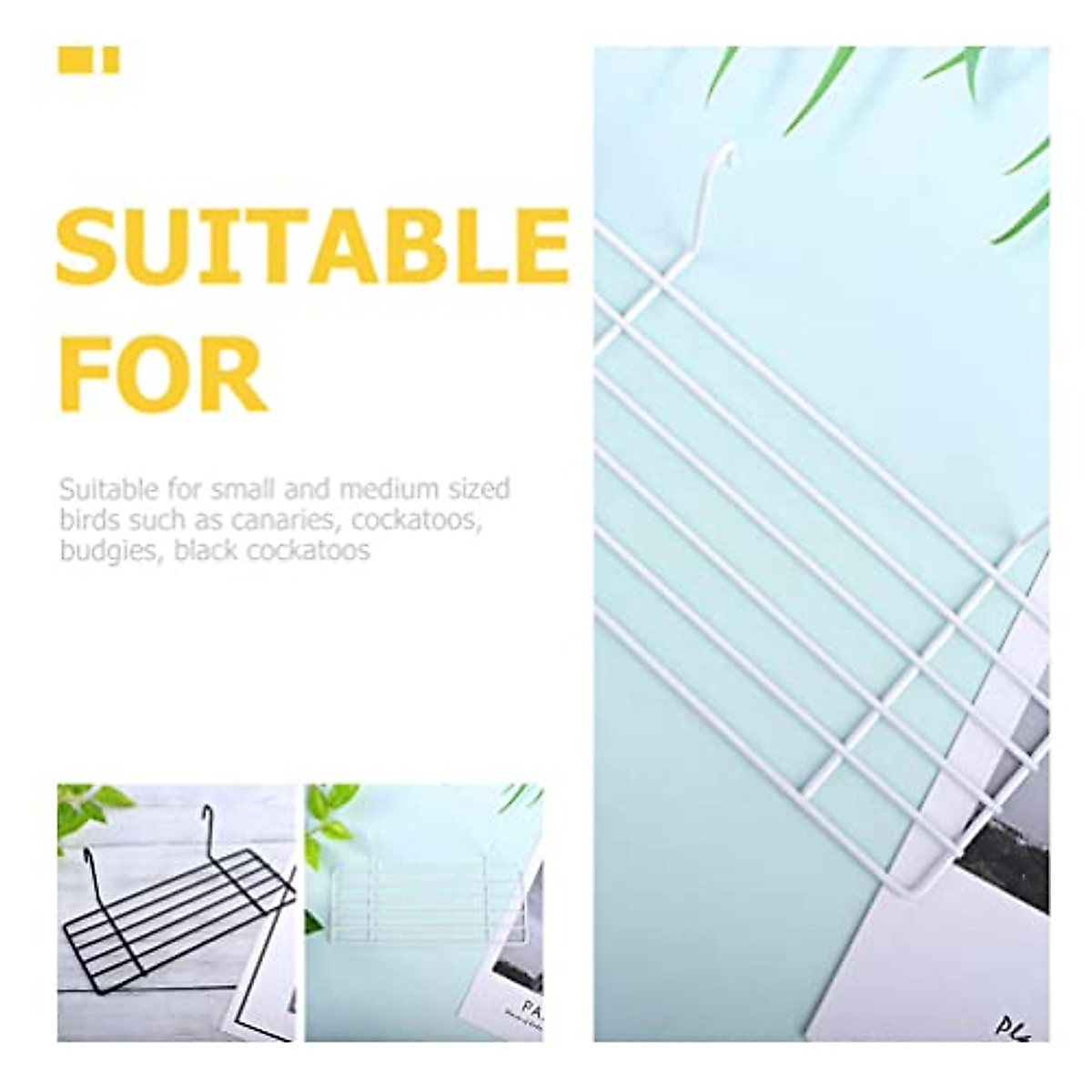 balacoo 2pcs Sundeck Wire Play Conure Accessories Birds Iron Cage Parrot Household Portable for Shelf Metal Toys Cockatiel Pen Platform Rectangular Playstand Stand A Interesting