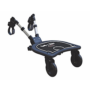 Englacha 2-in-1 Cozy X Rider, Black - Child Rider Stroller Attachment with Saddle Seat and Standing Platform - Universal Fit for Most Prams - Quick and Easy to Use - Designed for Safety