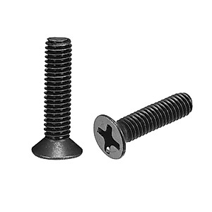 uxcell M3.5 x 16mm Phillips Screw Fastener Black for Laptop PC TV Fan Switch 200pcs
