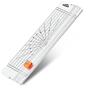 ISDIR A4 Paper Cutter 12 Inch Titanium Paper Trimmer Scrapbooking Tool with Automatic Security Safeguard and Side Ruler for Craft Paper, Label, Coupon, Photo and Cardstock