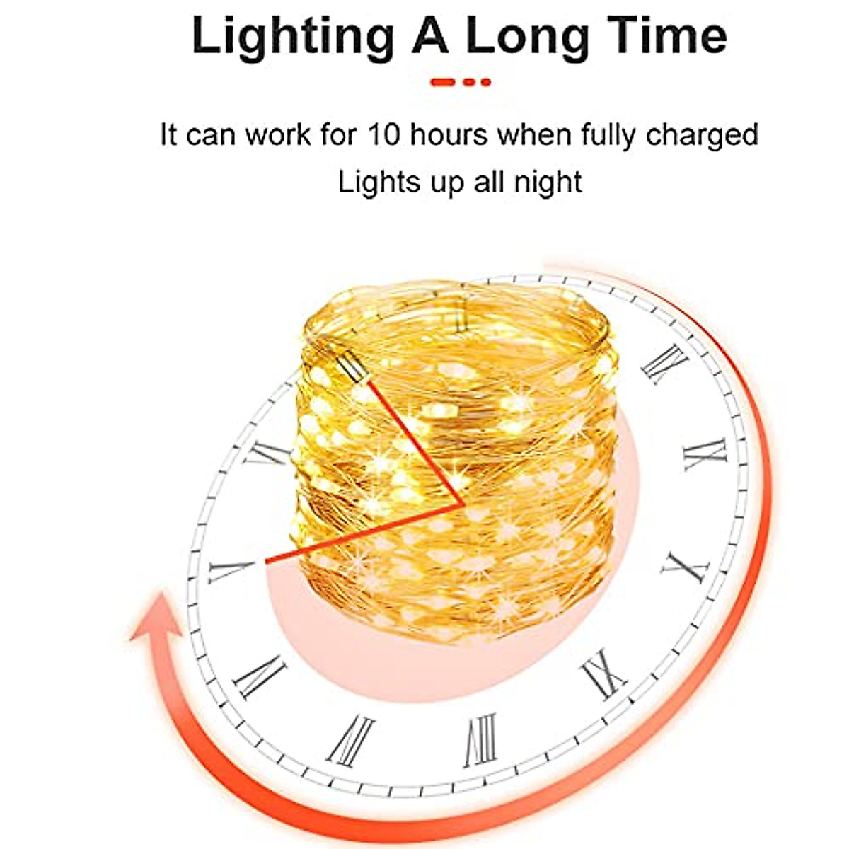 Soligh Solar Lights Outdoor String Waterproof Led Lights for Bedroom Patio Party Decorations Yard Garden Décor 2 Pack (Warm White)