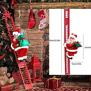 Santa Climbing Ladder to Christmas Tree Electric Santa Claus with Music Christmas Super Climbing Santa Hanging Ornament Tree Xmas Gifts Christmas Door Decorations Holiday Home Decor Gift