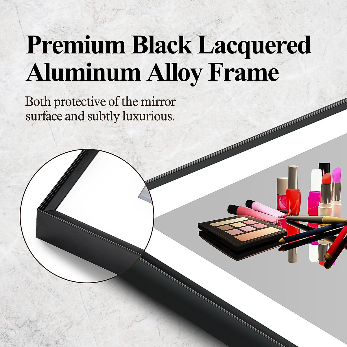 SBAGNO 32X24 LED Bathroom Mirror with Lights, Black Frame 3 Color Modes Wall-Mounted Vanity Mirror, Dimmable Smart Makeup Mirror, Anti-Fog, Waterproof, Build in Bluetooth Speaker