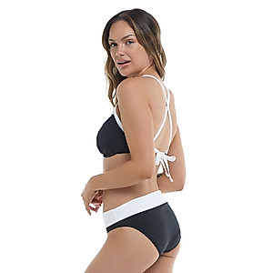 Skye Women's Standard Mid Waist Full Coverage Bikini Bottom Swimsuit, Balance Colorblock