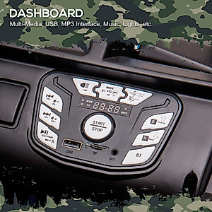 Aosom Ride On Truck for Toddlers 3-8 with Bluetooth, 12V Battery-Powered Electric Car for Kids with Wide Seat, Remote Control, Music, Camo