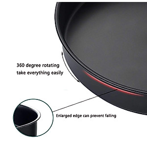 Lazy Susan Turntable Spice Organizer 9", Rotating Spinning Lazy Susans Storage Container For Kitchen Pantry, Counters, Countertop, Shelf, Table, Vanity black