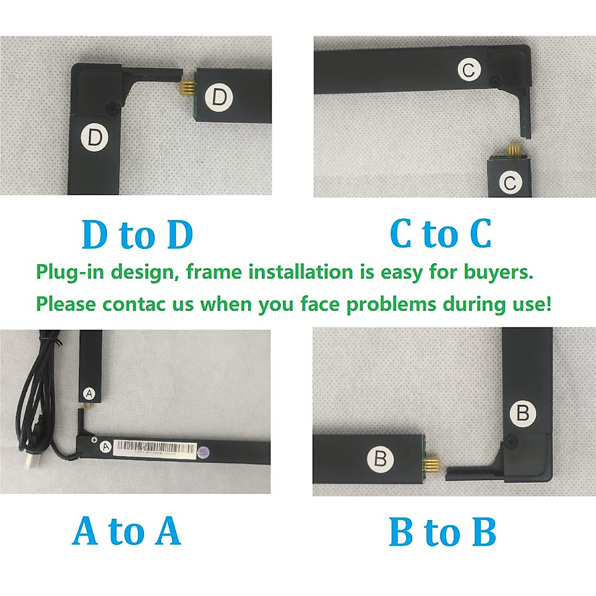 DeYoWo 55 Inch 10 Points Interactive Infrared IR Touch Screen Overlay Frame Free Driver, Design for Touch TV, Touch Monitor, Interactive White Board, Touch Kiosks and Digital Signage