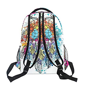 Colorful Splash Dreamcatcher Backpacks Travel Laptop Daypack School Bags for Teens Men Women