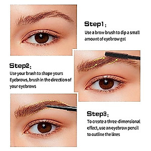 Brow & Edge Styling Gel, 2 in 1 Wand Gel for Styling Brows, No White Residue, Clear Brow Gel Non-Greasy, 16 ml (1 Pack)