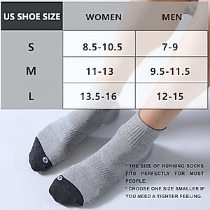 FITRELL 6 Pack Men's Athletic Ankle Socks Cushioned Sports Running Socks,Shoe Size 9-12, Grey