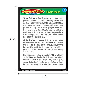 Super Duper Publications | Sentence Building Fun Deck | Speech Therapy Flash Cards for Grammar | Educational Learning Materials for Children