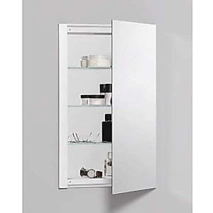 Robern RC1626D4FP1 R3 Series Single Door Mirrored Medicine Cabinet with Plain Door, Plain