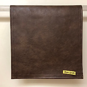 Desk Chair Headrest Cover that is removable, Bark Brown Marine Vinyl, easy care, won't peal, Furniture Protector, size 14x30" for Home, Office, Rv Recliner, Home Makeover