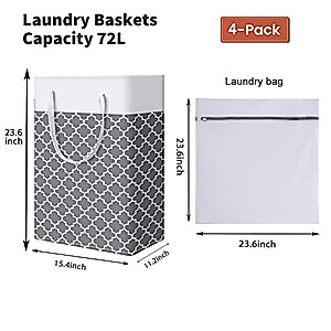 Large Laundry Basket 2 Pack And Double Mesh Laundry Bag Tall Dirty Clothes Hampers For Laundry Collapsible With Handles Thin Fabric Laundry Bin Set For Dorm Bedroom Organizer Storage