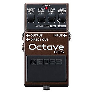 BOSS Oc-5 Octave Guitar And Bass Effect Pedal with Vintage And Poly Modes Plus 5-Year Warranty