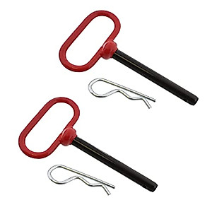 Joyangy 2pcs 5/8x6 Inch Steel Ractor Towing Hitch Pin and Clip, Locking Trailer Hitch Pin, Lawn Tractor Trailer Hitch Pin, Trailer Gate Pin for Tractor RV Trailer Truck ATV