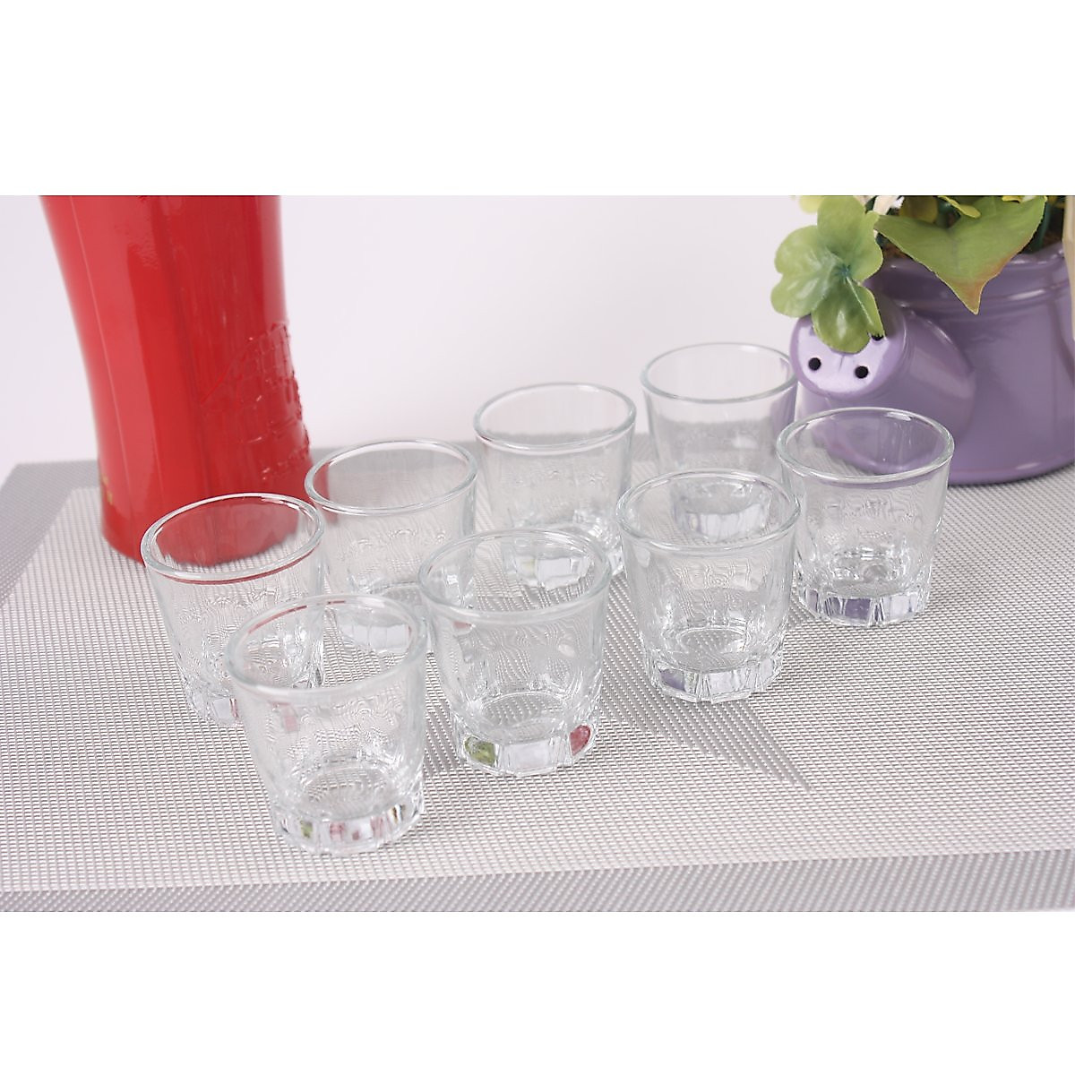 Korean Soju Shot Glasses Set, Also for Whiskey,Tequila,and Liquor, Dishwasher Safe Clarity Glassware, 1.7 oz (8PCS)