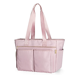 Fasrom Breast Pump Bag Compatible with Spectra S1, S2, Portable Pumping Travel Tote Bag with Laptop Sleeve for Working Moms (Empty Bag Only), Pink