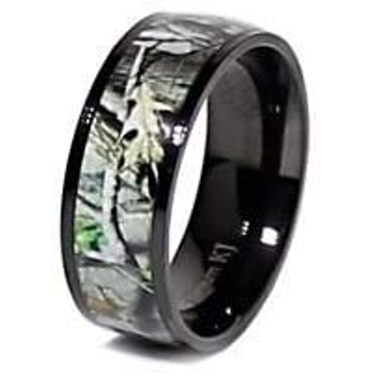 2 pc Camo Wedding Rings Set - Solitaire Wedding Ring - Wedding Ring - Engagement Ring - Bridal Rings Set - Cz Engagement Rings - Black Camo - Black Engagement Ring - Stainless Steel Ring (5)