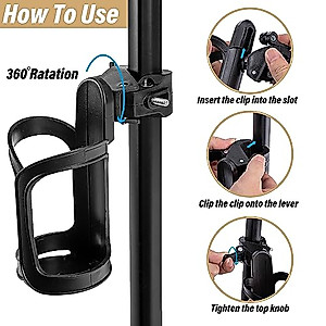 Adnee 6pcs Tree Stand Cup Holder Hunting- Cup Holder for Treestand Hunting -Universal 360 Degrees Rotation Bottle Holder for Hunting Bike Stroller Walker Wheelchair Fishing