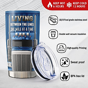 Qatdey Truck Driver Gifts for Men, Cool Gifts for Truck Drivers Tumbler 20oz, Trucker Gifts Mug, Best Gifts for Truckers Cup, Trucker Gifts for Men/Truck Lovers/Dad, Appreciation Gift for Truck Driver