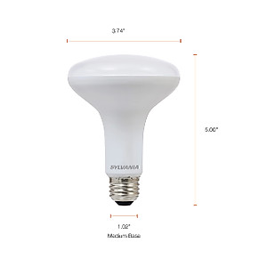 SYLVANIA LED Flood BR30 Light Bulb, 65W=8W, 10 Year, Medium Base, 650 Lumens, Dimmable, 5000K, Daylight - 2 Pack (73956)