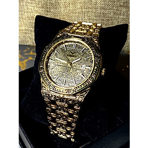 Men's Women's Hexagonal Black Gold Arabic Versus Dial Wrist Watch Band Luxury Bracelet Dial Watch For Men Women Hip Hop Watch, Waterproof Calendar Watch Fashion Classic Design Watch for Men