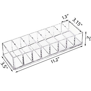 Weiai Clear Acrylic Compact Organizer, Blushes Highlighters Eyeshadow Powder Makeup Organizer Holder for Vanity, 8 Slots
