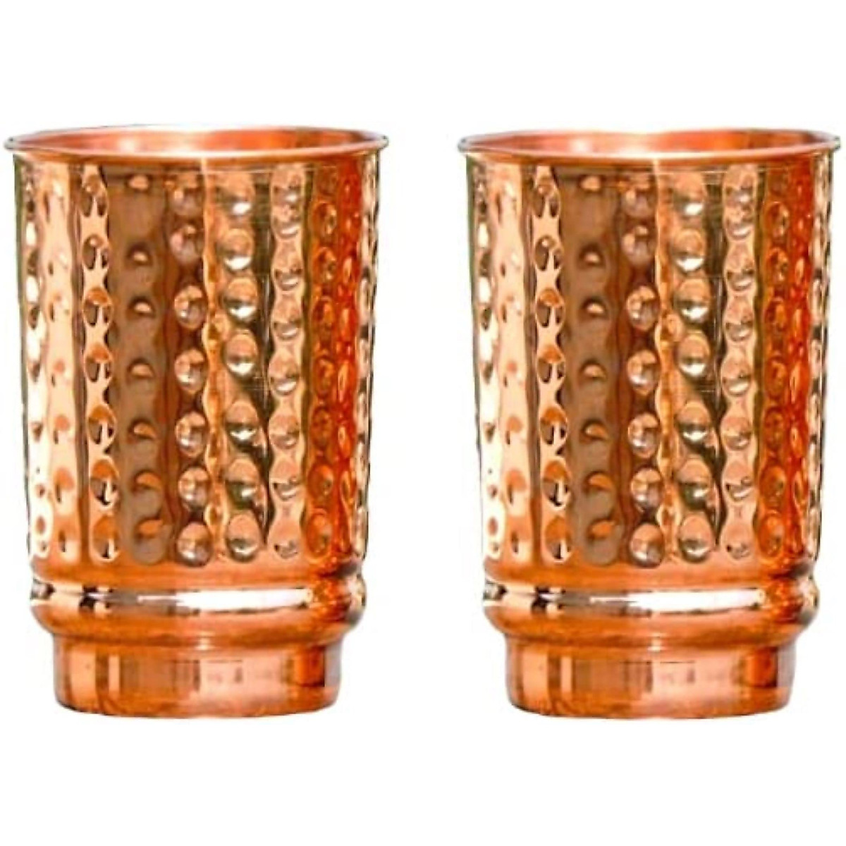 2 Activelife Set of 2 Hammered Pure Copper Tumblers for Storing and Drinking Water for Ayurvedic Medicine Cups| Copper Water Drinking Glass | 350 ml (11.8 fl. oz.)