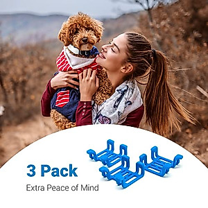 Tractive GPS Dog Tracker Rubber Attachment Clips (Pack of 3), Blue, 2.8 cm