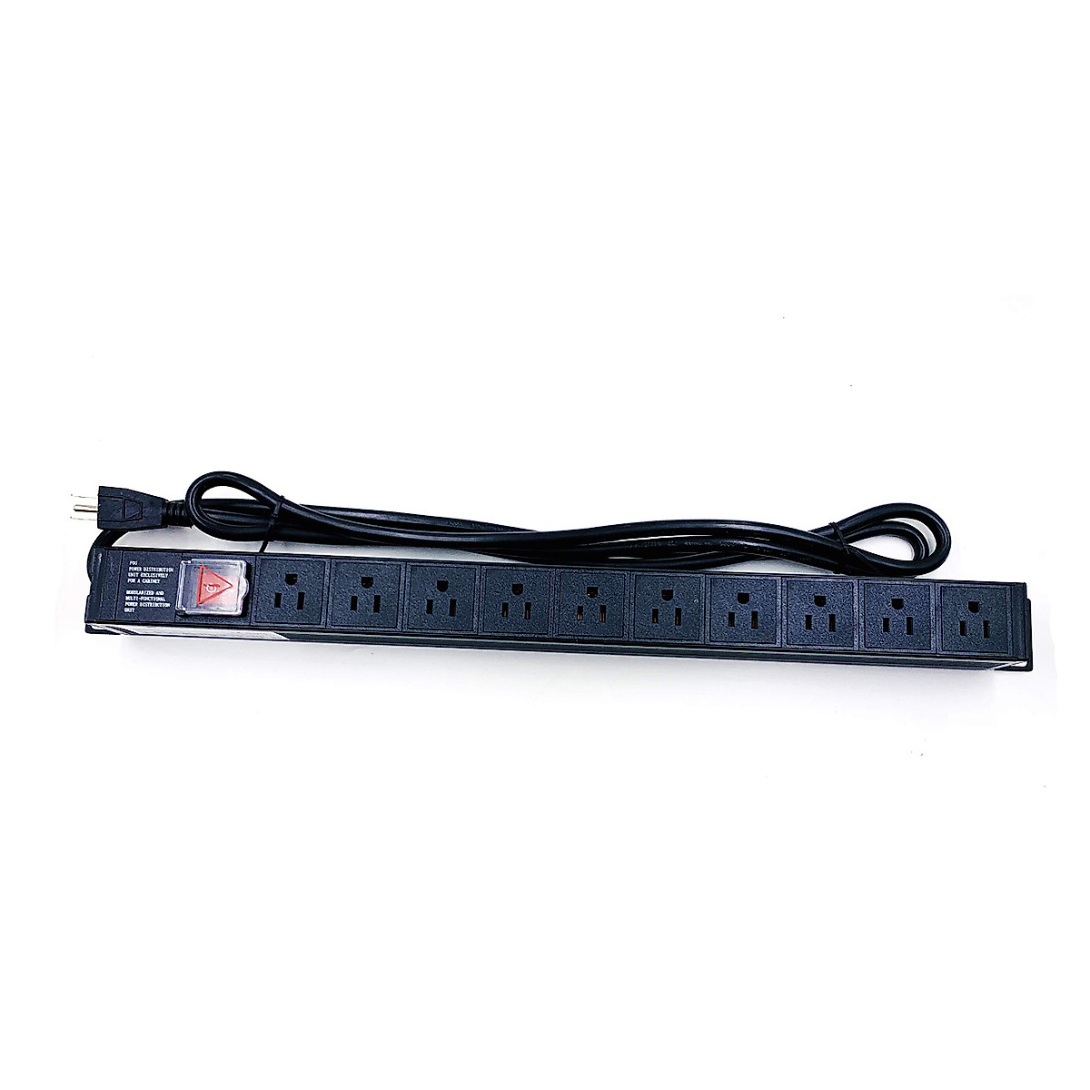 Raising Electronics 1U Rack Mount Distribution Power Unit-10 Outlet 15A PDU with Switch