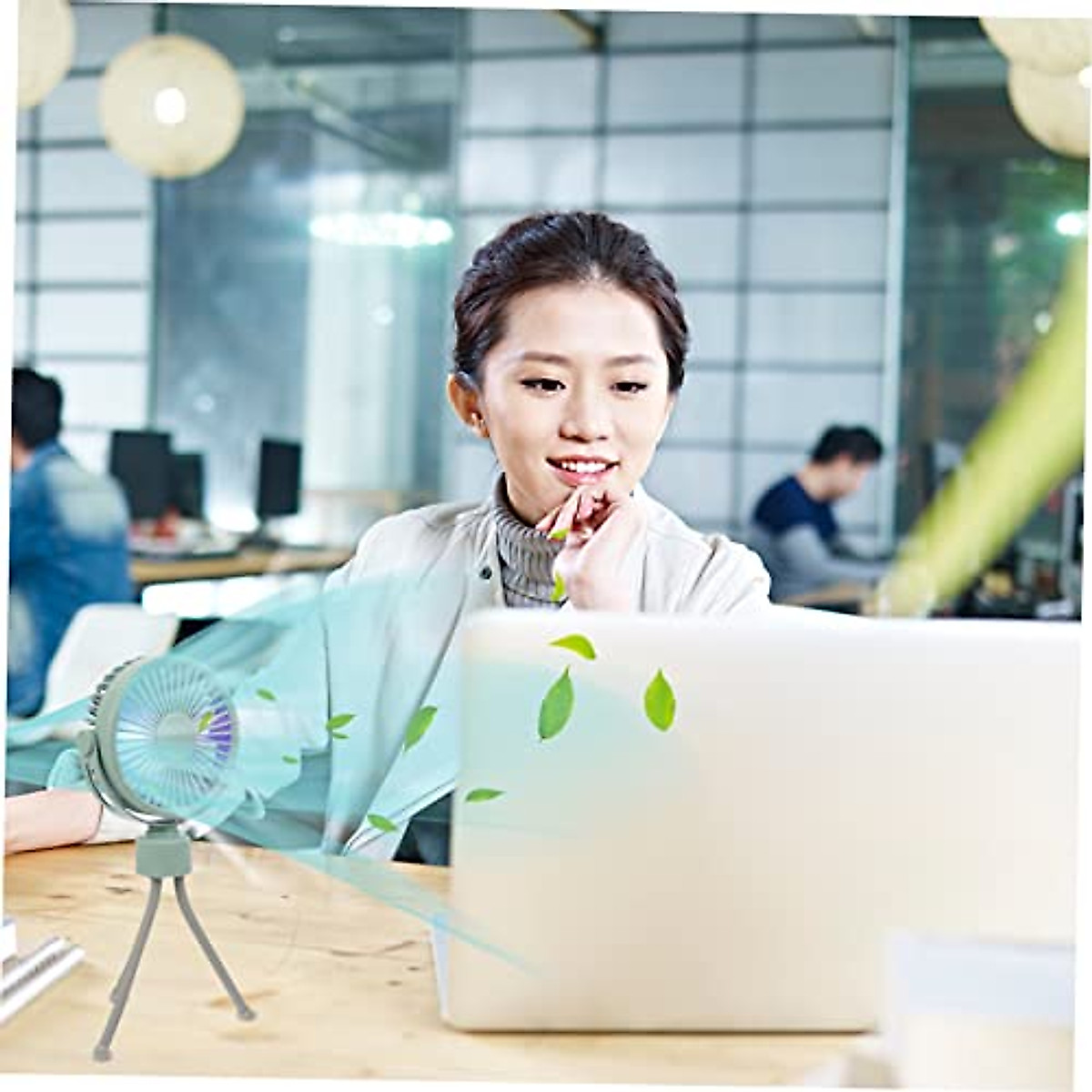 CRAFTHROU Small Table Fan 1 Set Deformation Folding Fan Protable Fan USB Rechargeable Fan Portable Mini Fan Vintage Desk Fan Silent Table Fan Multi-function Fan Cooling Fan Small Fan Pp