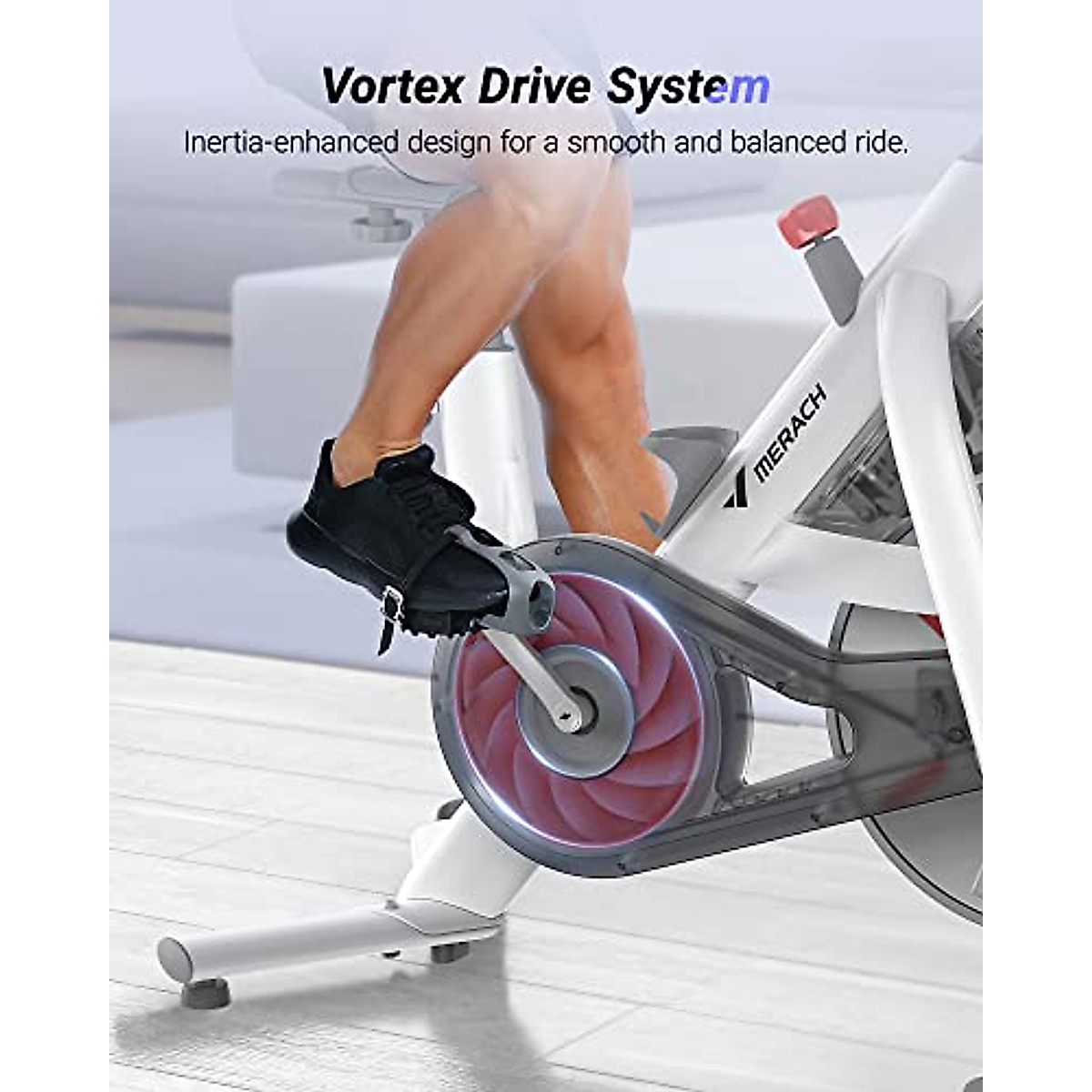 MERACH Exercise Bike, Bluetooth Stationary Bike for Home with Magnetic Resistance, Indoor Cycling Bike with 350lbs Weight Capacity, iPad Holder, TT, White
