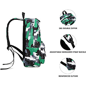 Lmwzh Backpack For Boys Girls Elementary Waterproof teen School Bags Kids Bookbag Lightweight Camo Green（2023 Model）