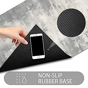 LYGLIGH Thin Door Mat Bathroom Rugs : Entryway Rugs Ultra Thin Non-Slip Absorbent Bath Mat for Front Door Entrance - Throw Rugs with Rubber Backing Machine Washable 17"×30" Black