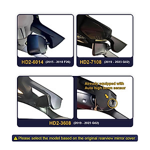 Fitcamx 4K 2160P Integrated OEM Style Car DVR WiFi APP Control Dash Cam Compatible with BMW X4 G02 2019 to 2023,Compatible with BMW F26 2015 to 2018, (Color : HD2-3608(G02), Size : 4K Dual Cam 128GB