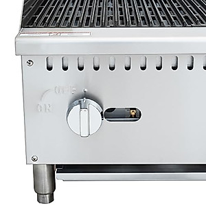 KoolMore 24 in. Commercial 2-Burner Natural Gas Charbroiler with 60,000 BTU in Stainless-Steel, ETL Listed(KM-GCB2-24M)