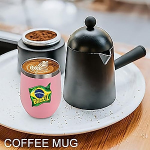 Brazil Flag Insulated Tumbler with Lid Stainless Steel Coffee Mug Cute Wine Tea Water Cup Pink-style
