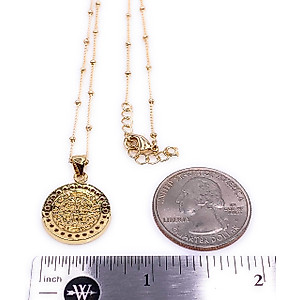 LESLIE BOULES 18K Gold Plated Saint Benedict Pendant Necklace Religious Jewelry for Women