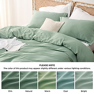 Bedsure Bundle of Polyester and Rayon Derived from Bamboo Blend Duvet Cover Set and Sheet Set of Rayon Derived from Bamboo, King Size