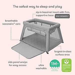 Newton Baby Travel Crib and Play Yard - 2023 Model | 100% Breathable & Washable Portable Playpen | Largest-in-Class with Travel Bag & Sheet + Optional Bassinet
