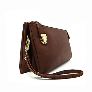 Solene Womens Multi Compartment Functional Crossbody Bag Shoulder Bag-WU020B (Rose Pink)