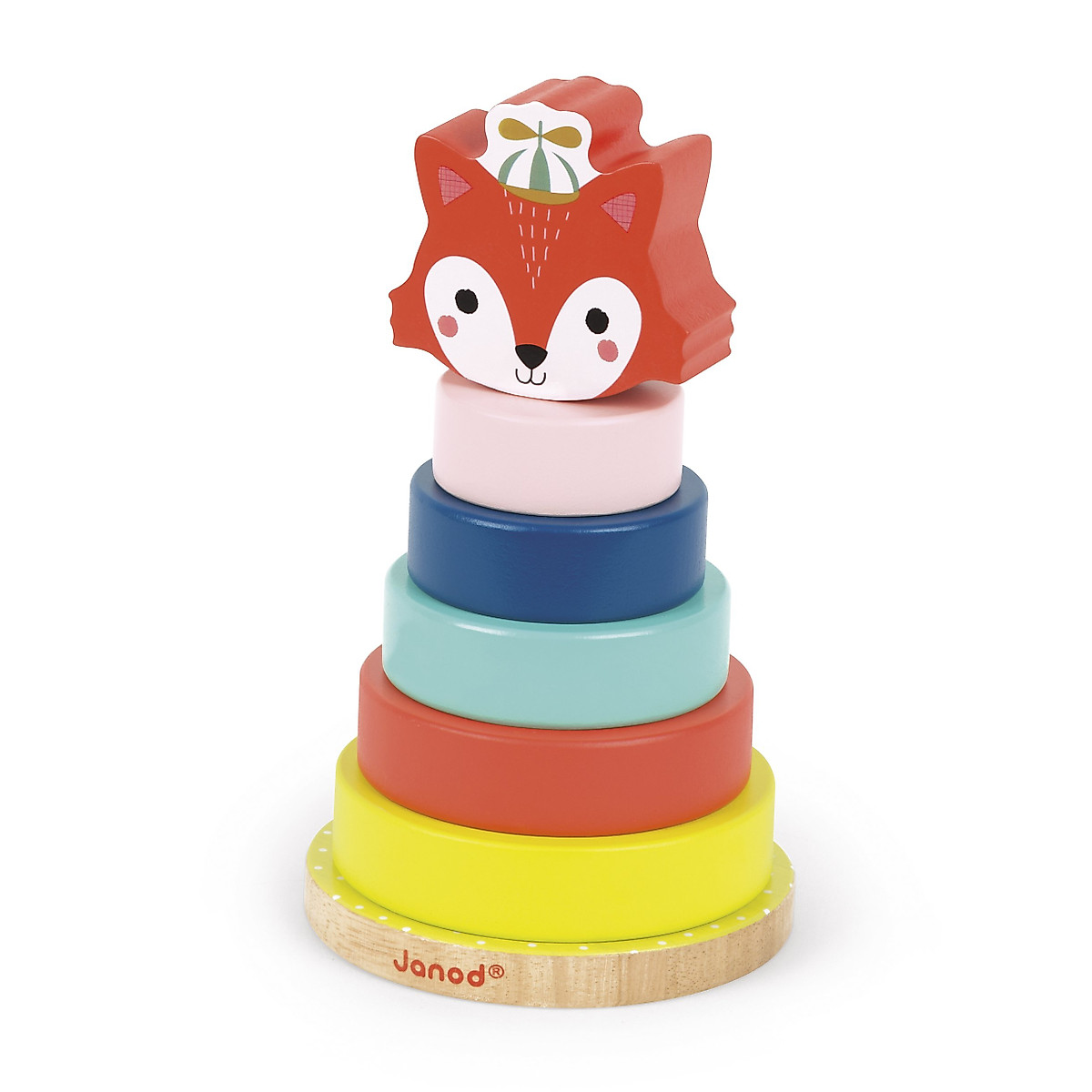 Janod Baby Forest Fox Wood Stacker - Ages 1+ - J08014