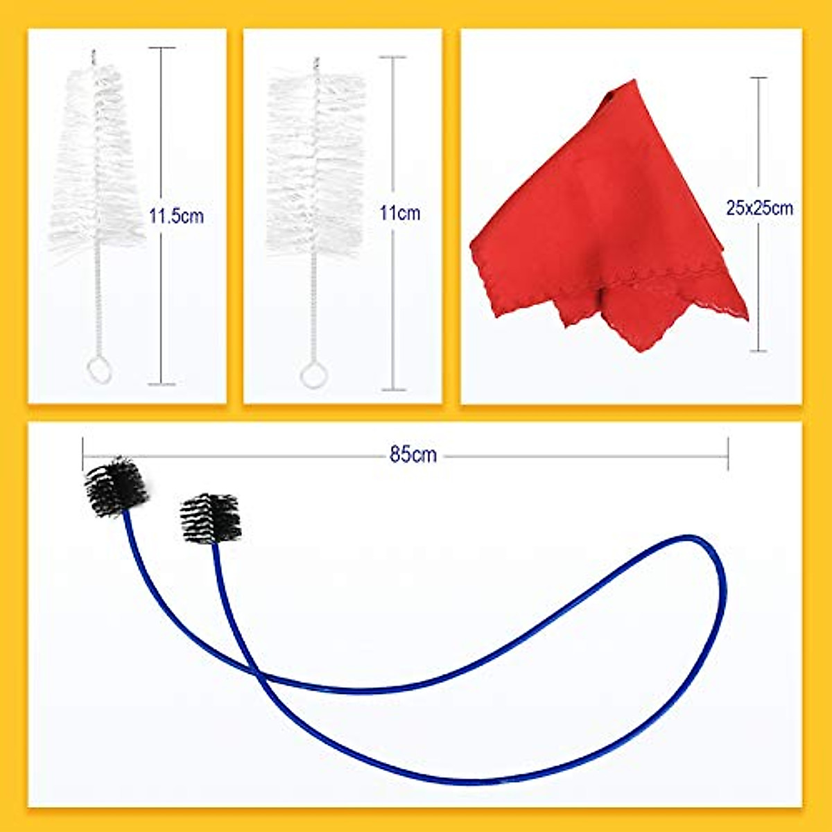 Webetop Trumpet Cleaning Kit, Care Your Trumpet with Valve Oil, Brass Polishing Spray, Slide Grease, Brushes