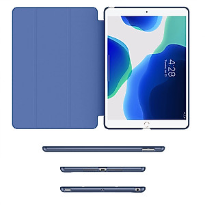 Soke Case for iPad 9th Generation 2021/ iPad 8th Generation 2020/ iPad 7th Gen 2019, [Slim Trifold Stand + Auto Wake/Sleep], Premium Protective Hard PC Back Cover for iPad 10.2 Inch (Navy)