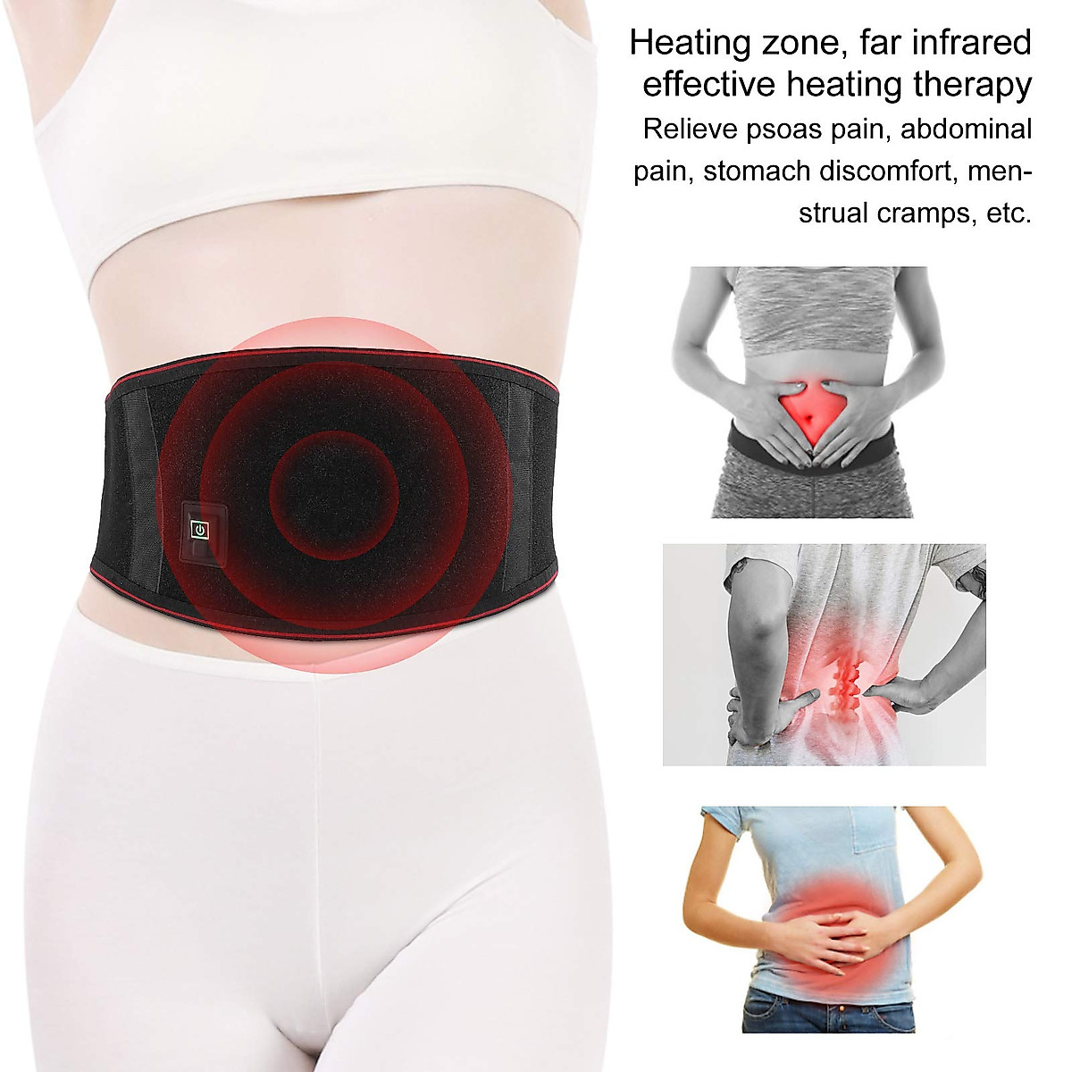 Heating Pad,Heated Waist Belt for Lower Back Pain, Heating Pad Waist,Heating Back Belt Waist Heated Pad Pain Relief Lumbar Support Brace